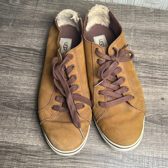 UGG | Shoes | Ugg Vanowen Nubuck Leather Lace Up Brown Shoes Size 1 ...